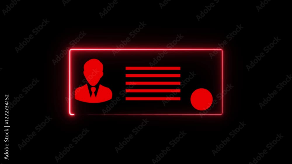 Id card, identity document sign animation. driver's license ...