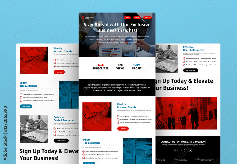 Business Email Newsletter Template Layout Stock Template | Adobe Stock