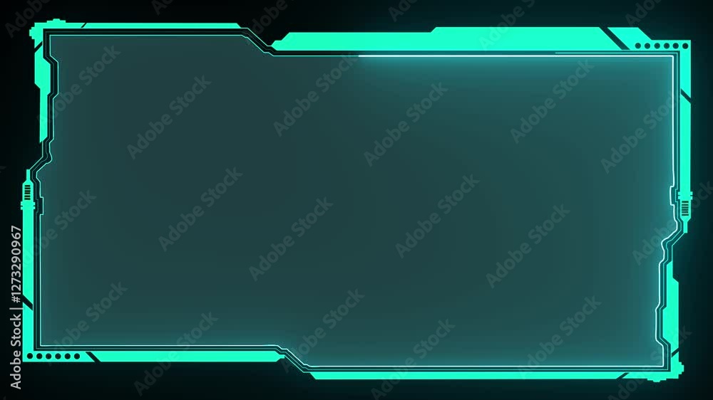Technology HUD Loop Animation. Frame border HUD element. HUD viewfinder ...
