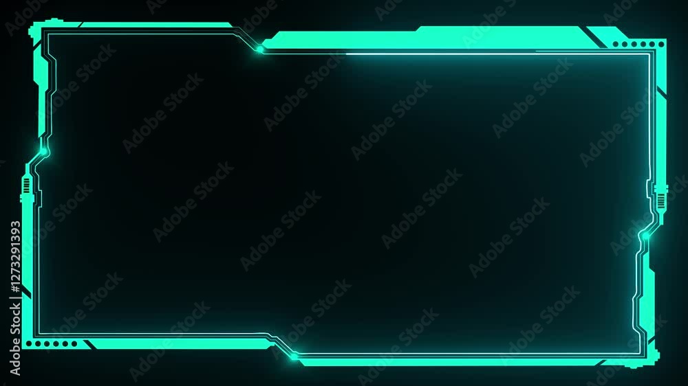 Technology HUD Loop Animation. Frame border HUD element. HUD viewfinder ...