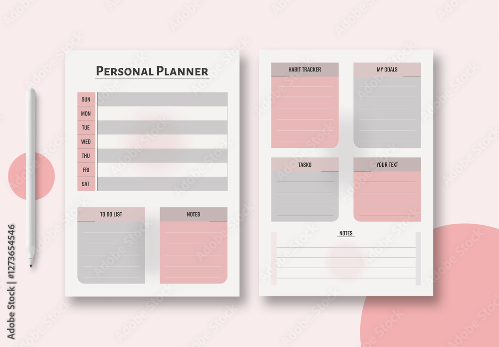 Personal Planner Template Stock Template | Adobe Stock