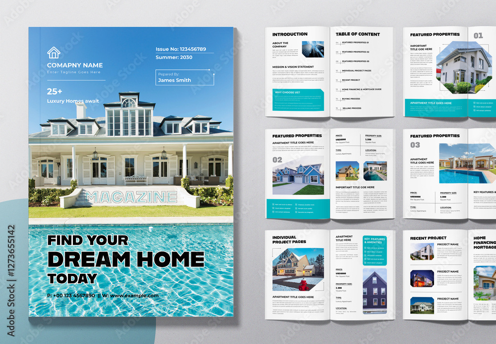 Real Estate Brochure Layout Stock Template | Adobe Stock