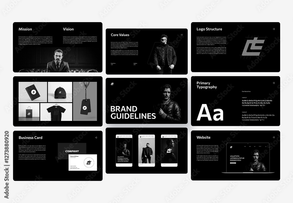 Stylish Fashion Brand Guidelines Presentation Template Stock Template ...