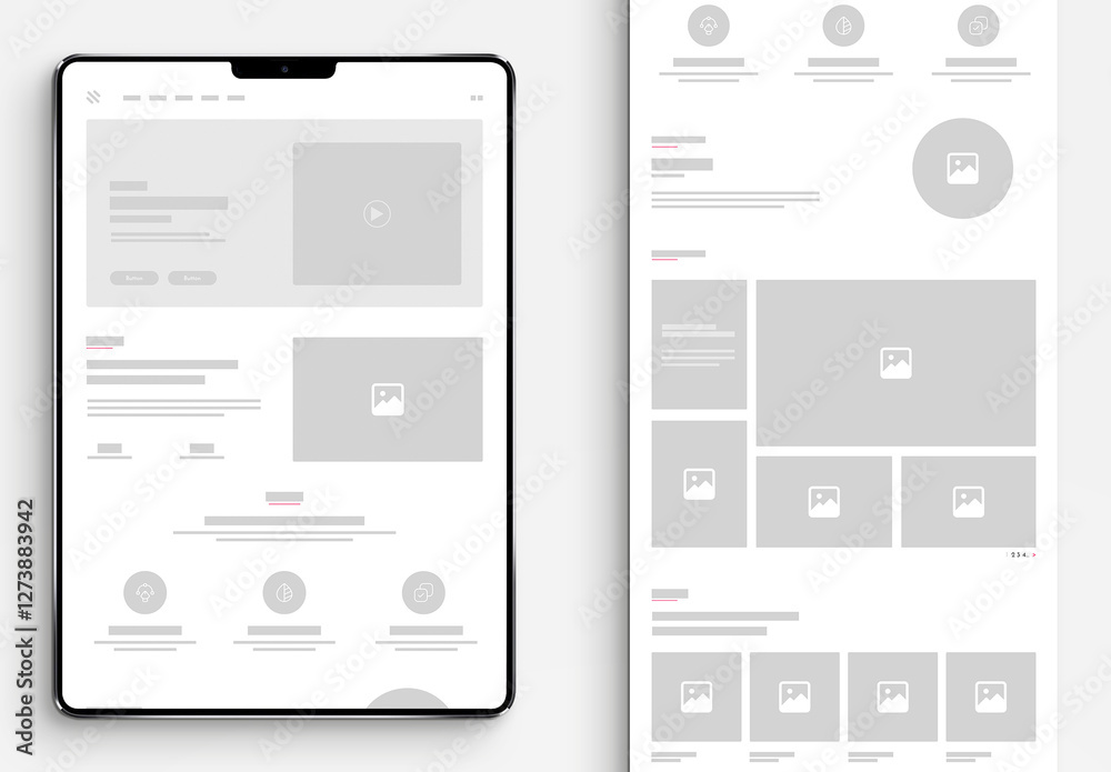 Flowchart Wireframe Email Newsletter Design Template Stock Template ...