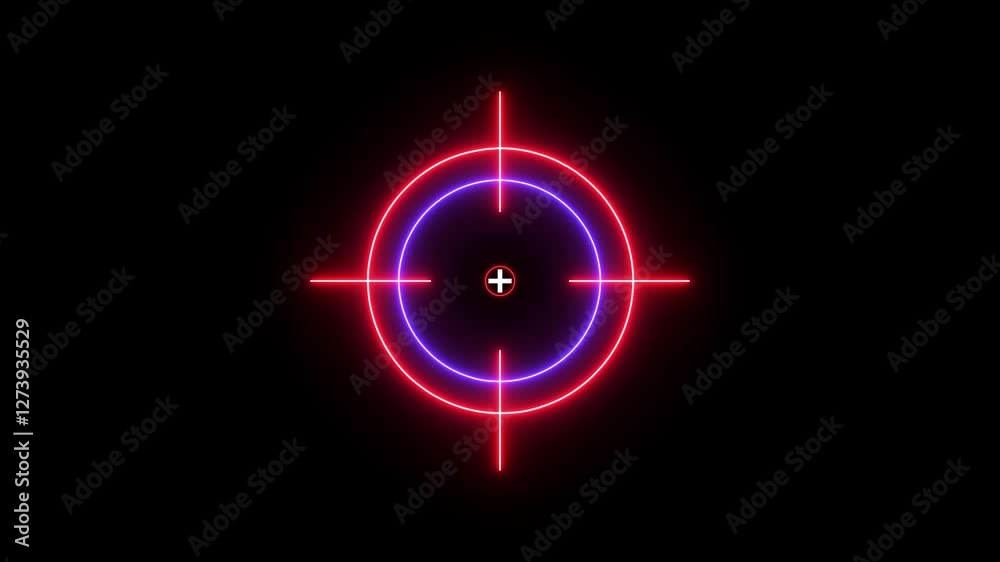 sniper gun goal target symbol icon, with digital screen effect ...