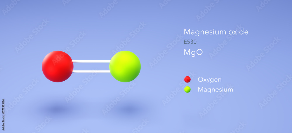 Poster magnesium oxide molecule, molecular structure, e530 3d model ...