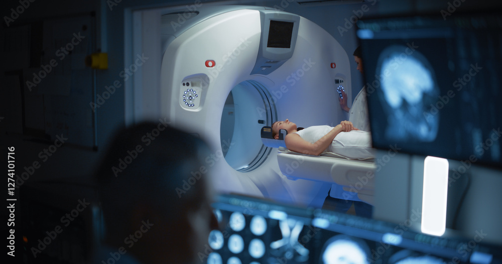 Poster In Medical Laboratory Patient Undergoes MRI or CT Scan Process ...