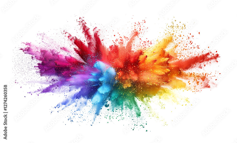Rainbow dust powder explosion transparent PNG, isolated background ...