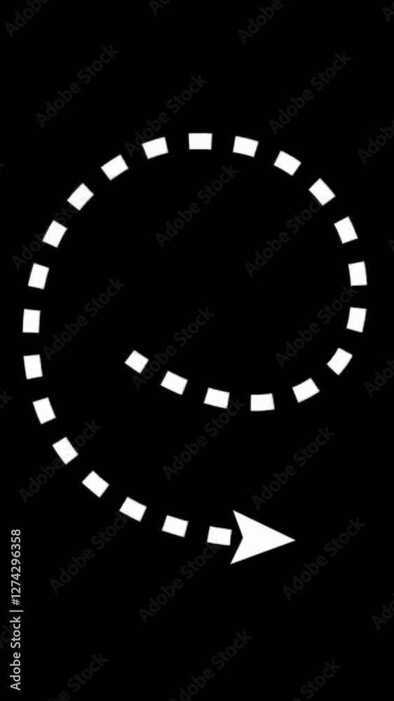 Dashed line Animated Hand Drawn Arrows on black Screen. Dashed Animated ...