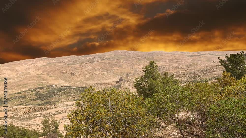 Typical mountain landscape, Jordan, Middle East (photography from a ...
