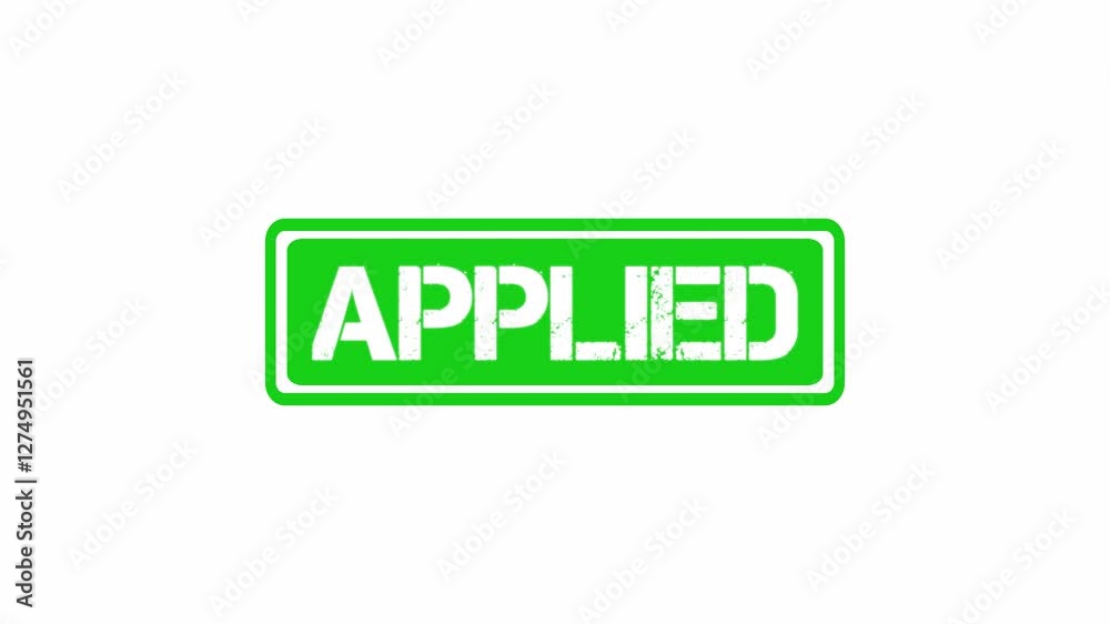 Green Applied Stamp Animation on White Background for Accepted and ...