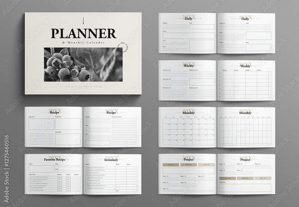 Planner Template Landscape Stock Template | Adobe Stock