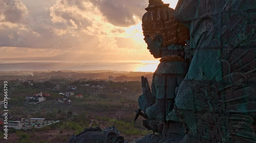 Vidéo Stock Bali Iconic Landmark Hindu God Garuda Wisnu Kencana statue ...