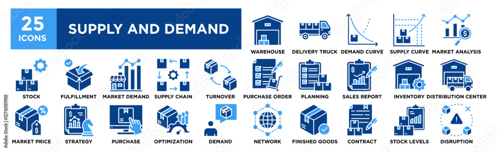 Poster Supply and Demand icon collection set – Wall Art | UkPosters