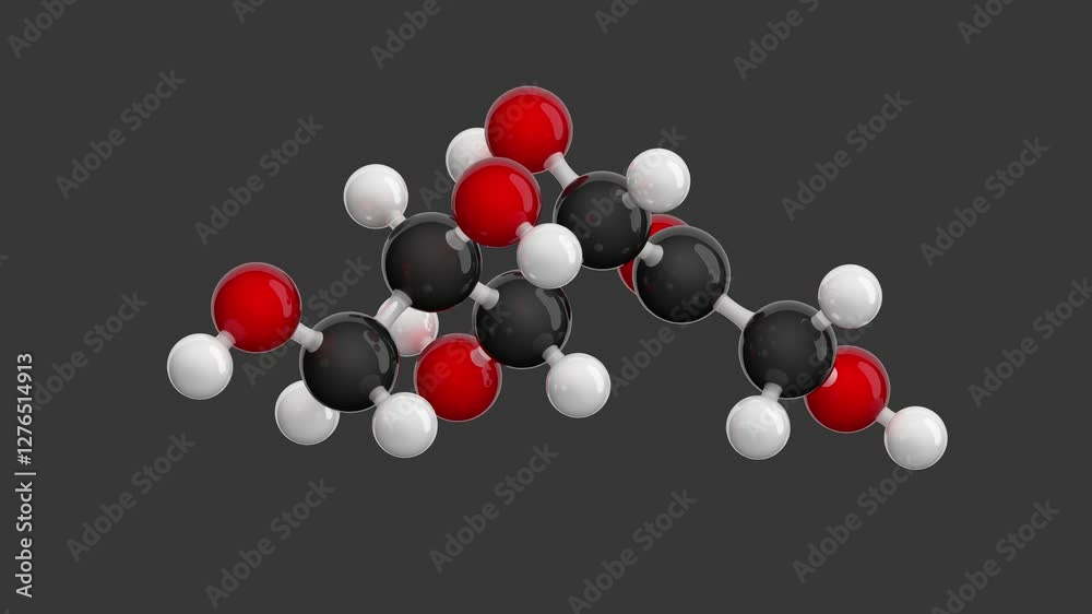Vidéo Stock Fructose molecular structure: 3D model of molecule ...