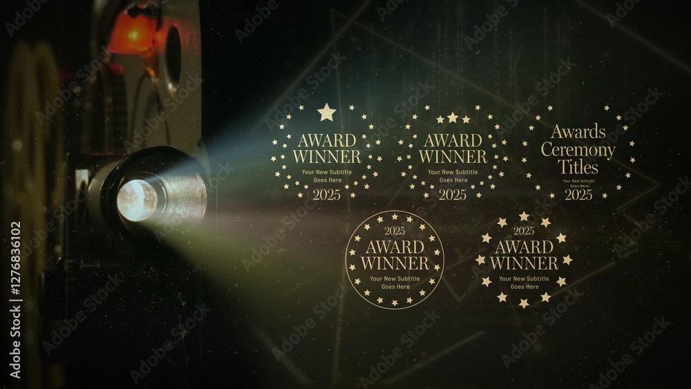 Stars Awards Ceremony Titles. Award Winner Emblem Collection. Stock ...