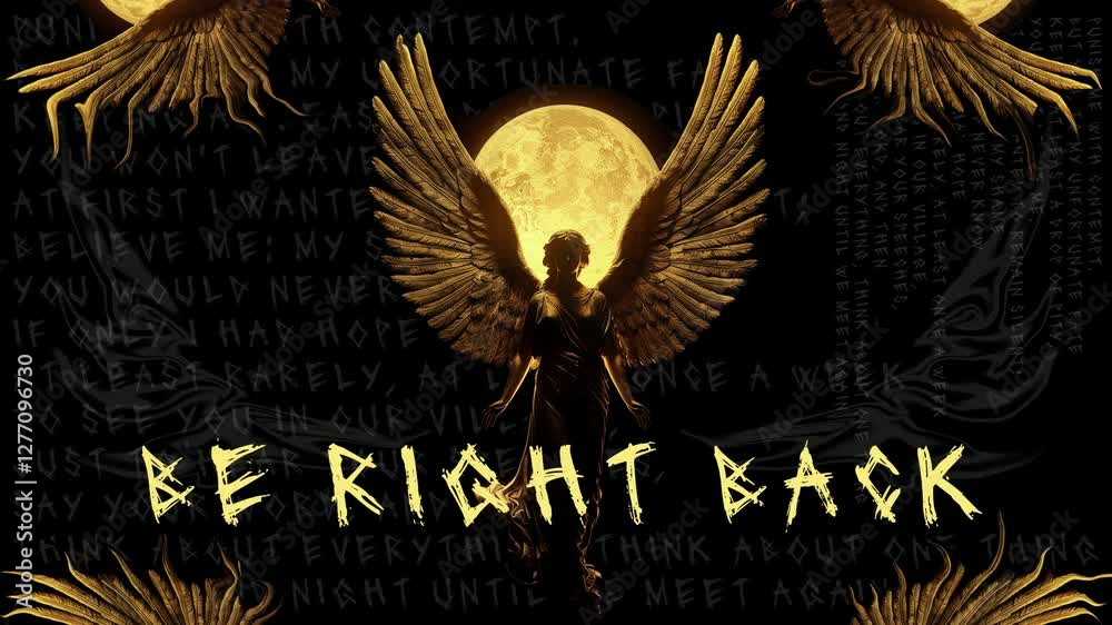 Be right back Animated Screens Angel for Stream, BRB. Stream package ...