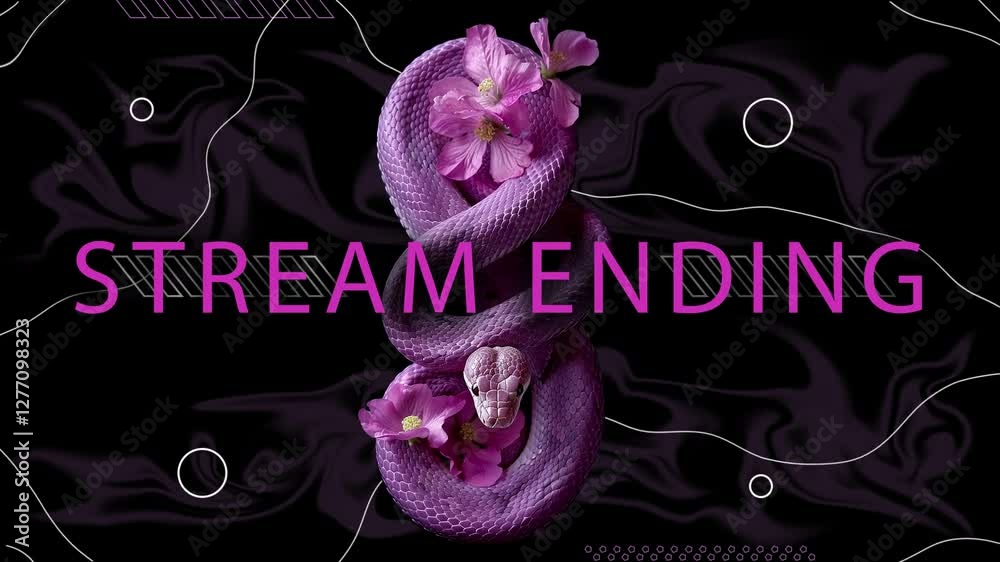 Stream ending Animated Screens Snake with flowers for Stream, BRB ...