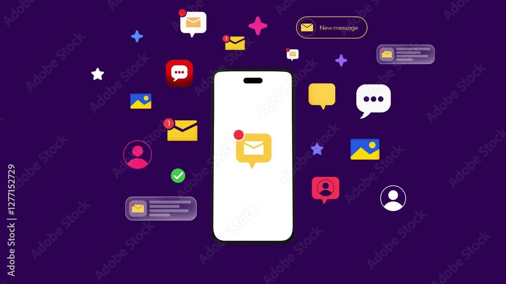 Unread and new message notifications appear on the white screen of ...