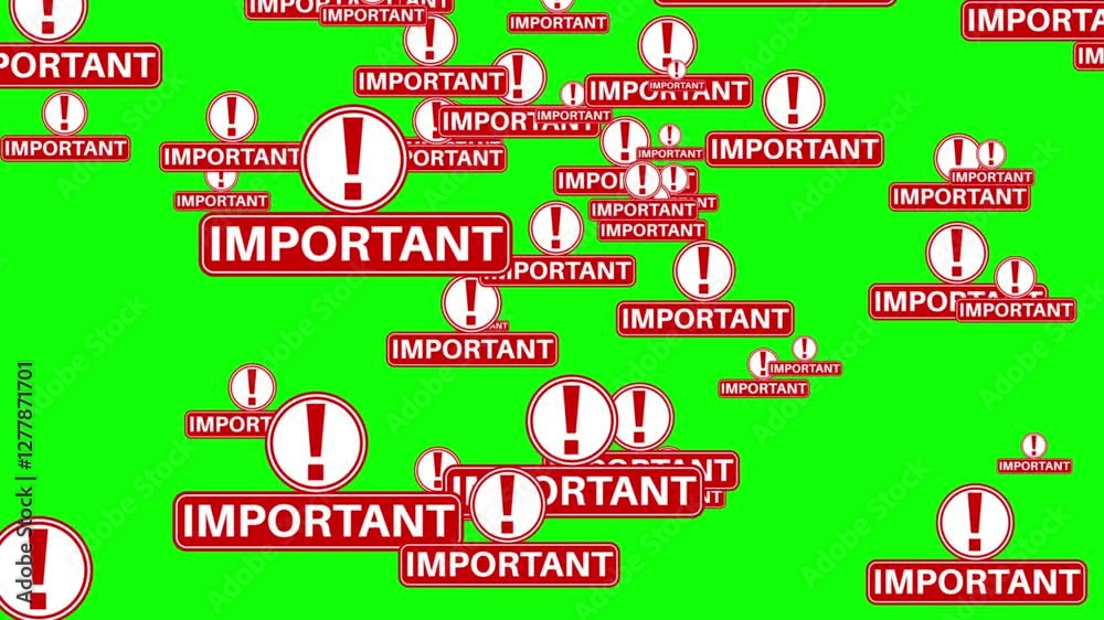 important falling animation. information attention sign sign pop up ...