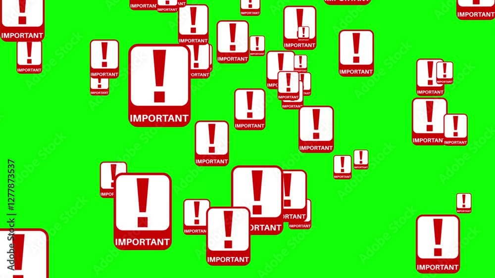 important falling animation. information attention sign sign pop up ...