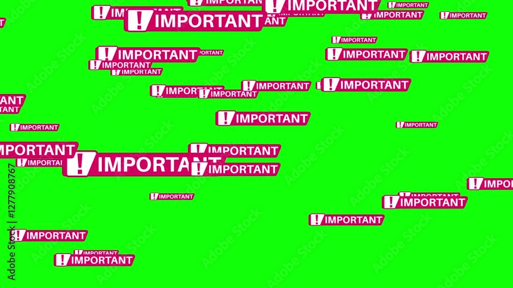 important sign floating animation. attention notice sign motion on ...