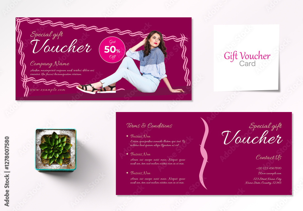 Gift Voucher Design Layout Template Stock Template | Adobe Stock