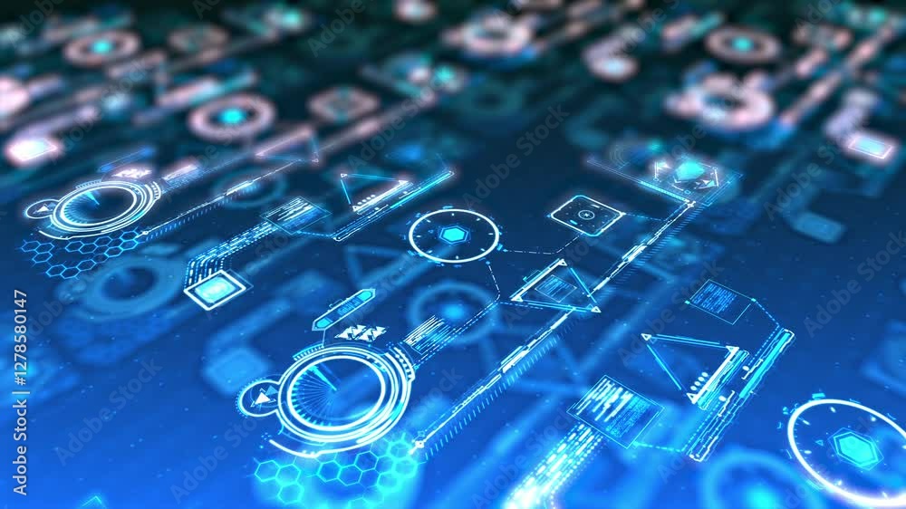 Computer Readings, Data Flow Calculating. IT HUD Computer Measurements ...