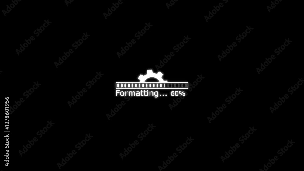 Gear setting system formatting animation.Loading bar formatting bar ...