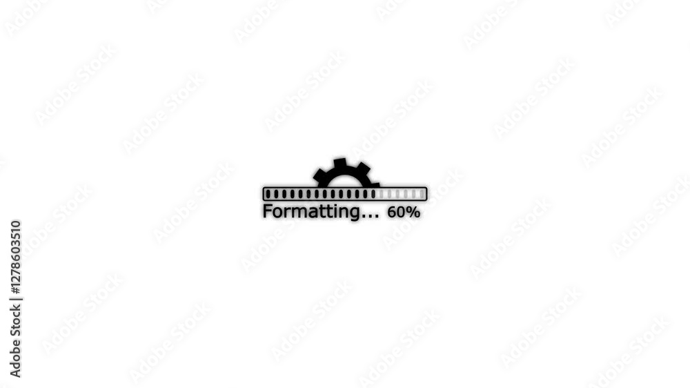 Gear setting system formatting animation.Loading bar formatting bar ...