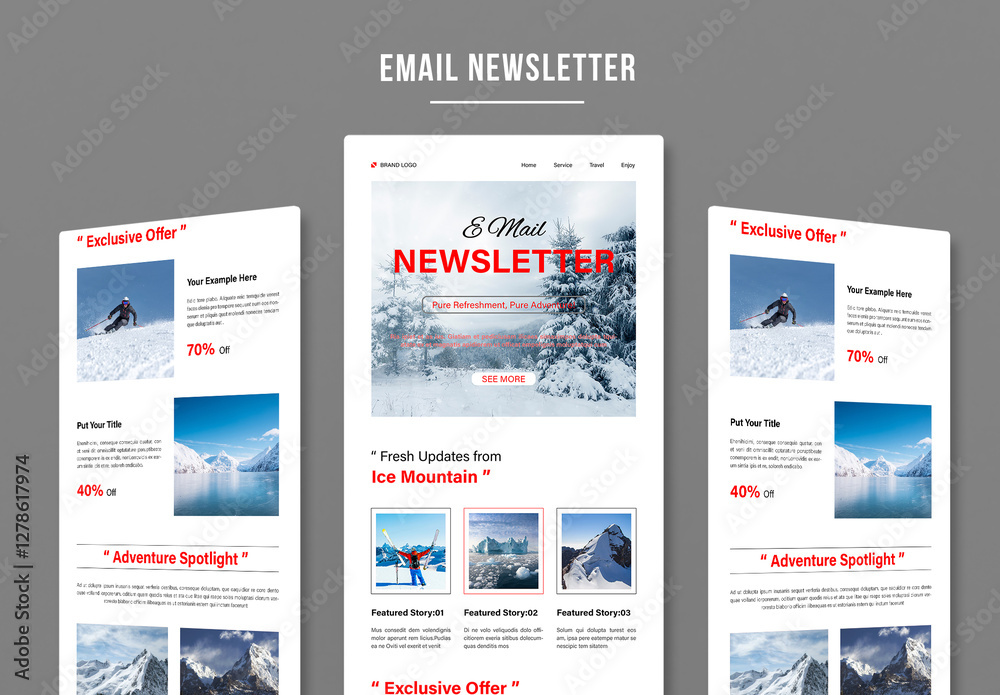 Email News Letter Template Stock Template | Adobe Stock