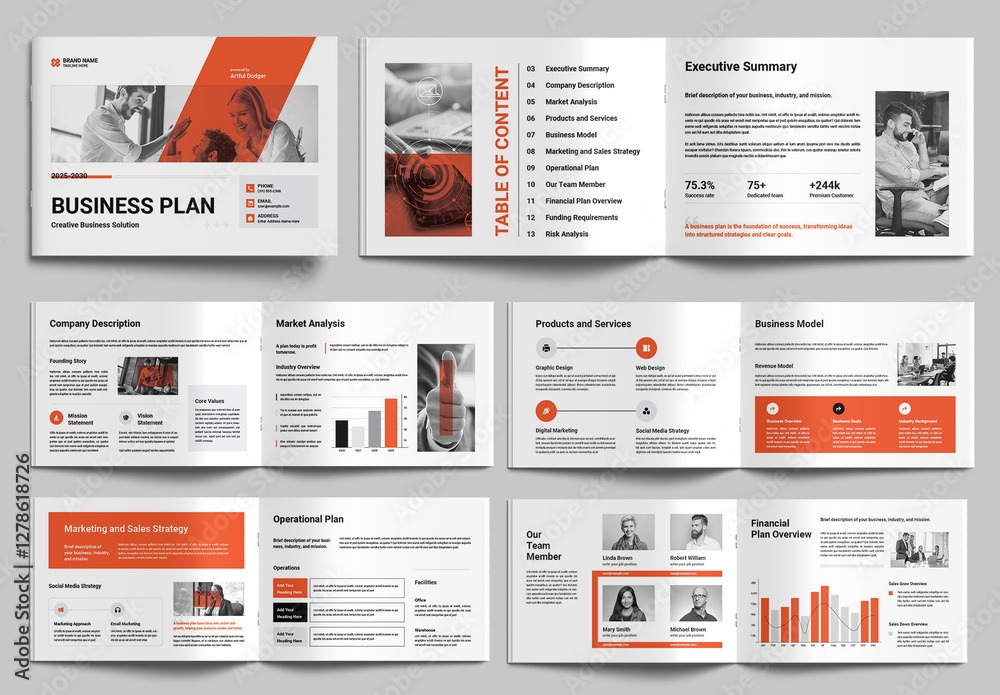 Professional Business Plan Template Stock Template | Adobe Stock
