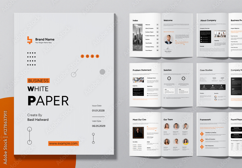 Professional White Paper Template Stock Template | Adobe Stock