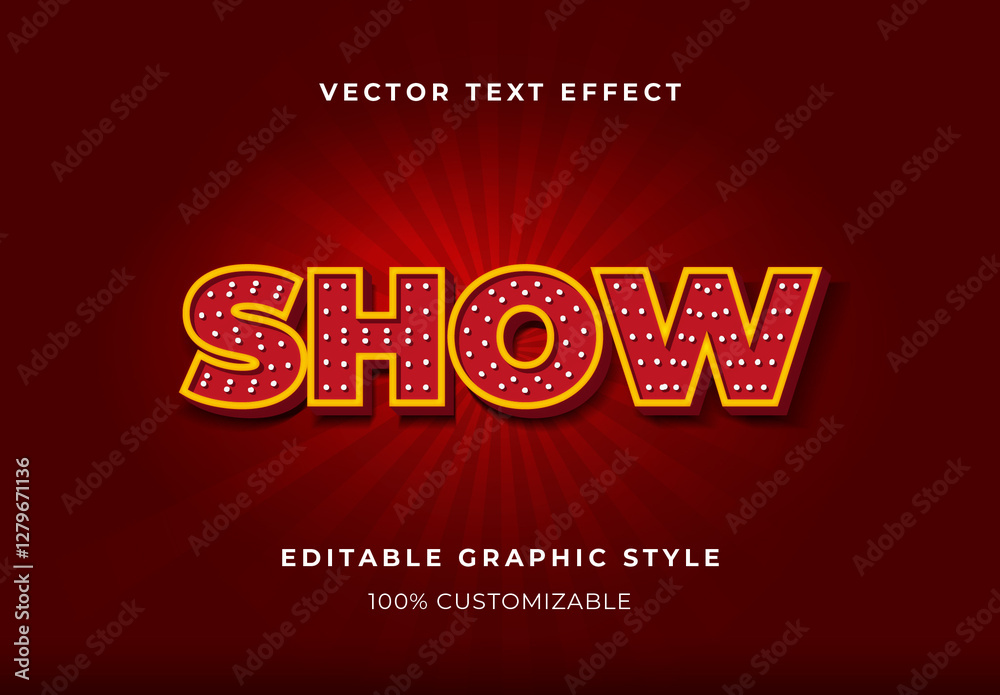 Red and Yellow Circus Bold Typography Text Effect Stock Template ...