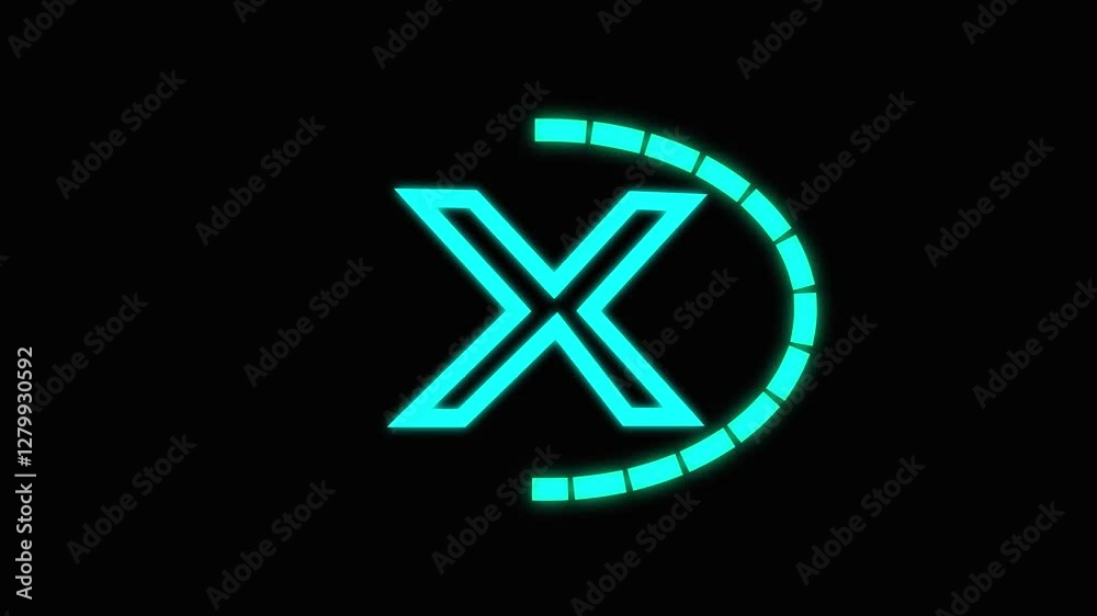 aqua cross x sign. Cross animated on black screen .Red X sign icon in ...