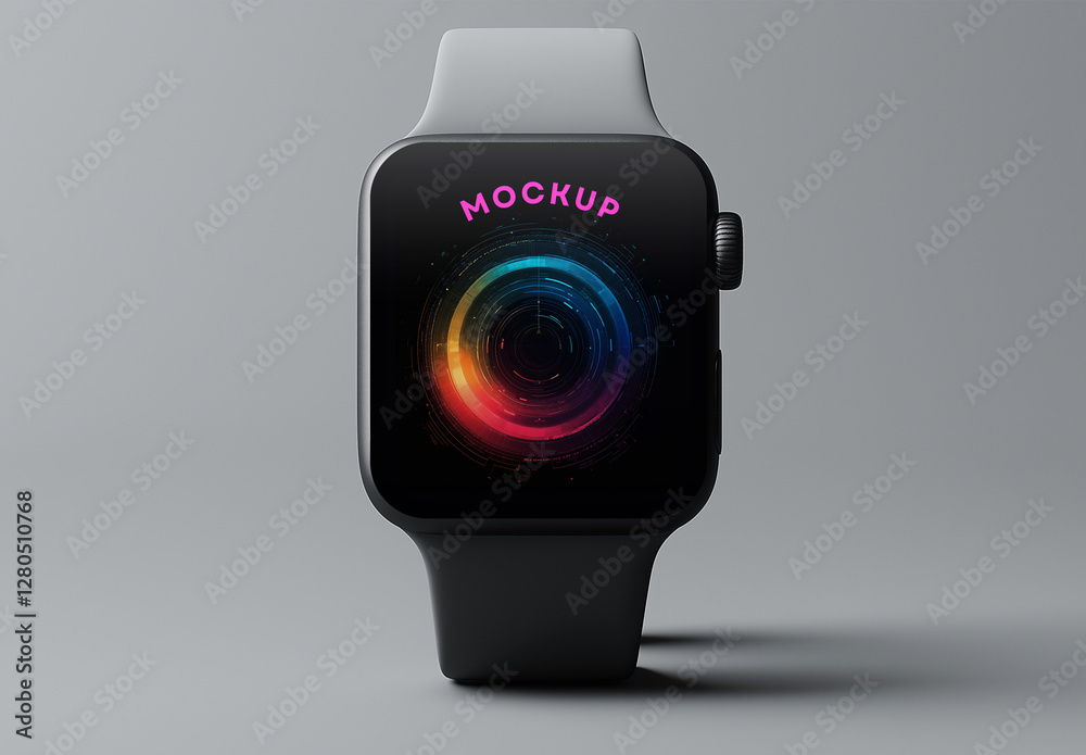 Smartwatch Mockup with Realistic Display, Modern Wearable Electronic ...