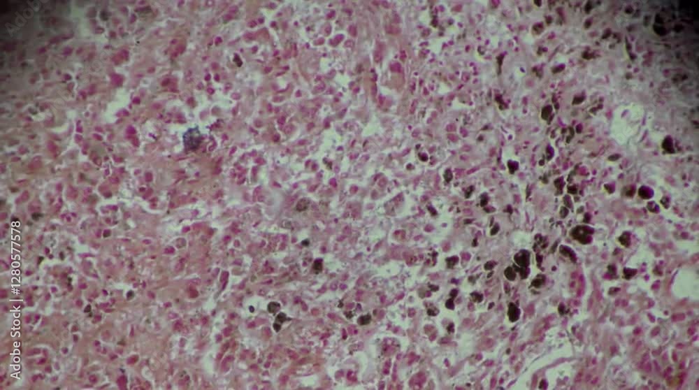 Lungs adenocarcinoma. Malignant cell. Smear show cellular material of ...