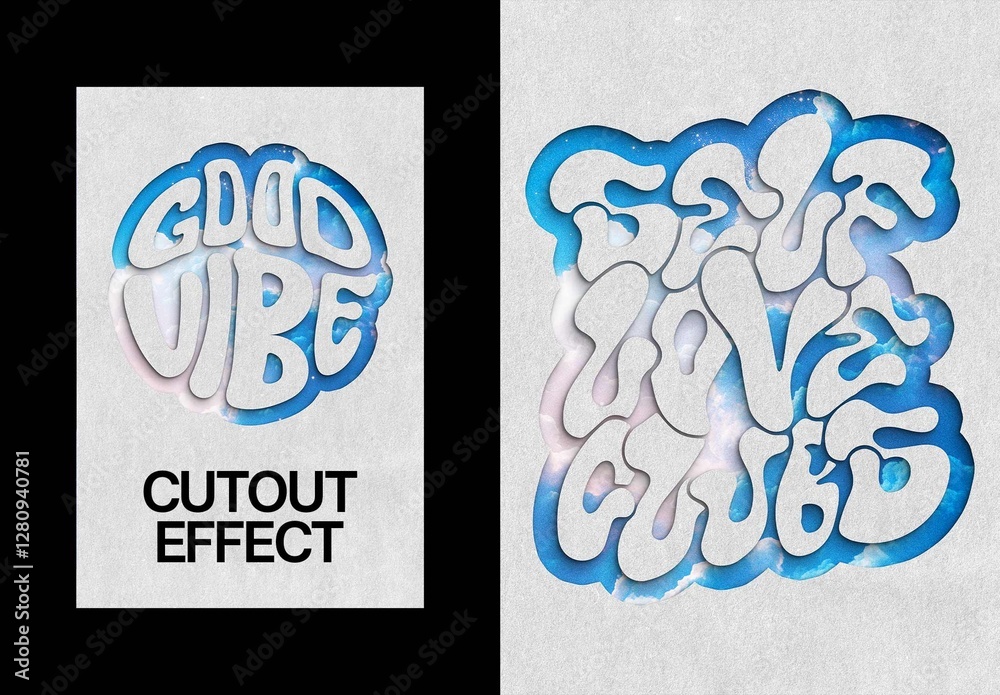 Cut Out Text & Logo Poster Effect Mockup Stock Template | Adobe Stock