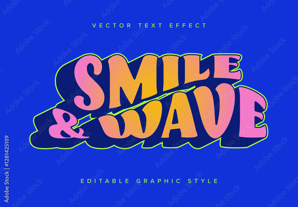 Warped Gradient Text Effect Mockup Stock Template | Adobe Stock