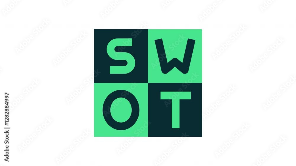 An engaging animated SWOT icon, visually representing strengths ...