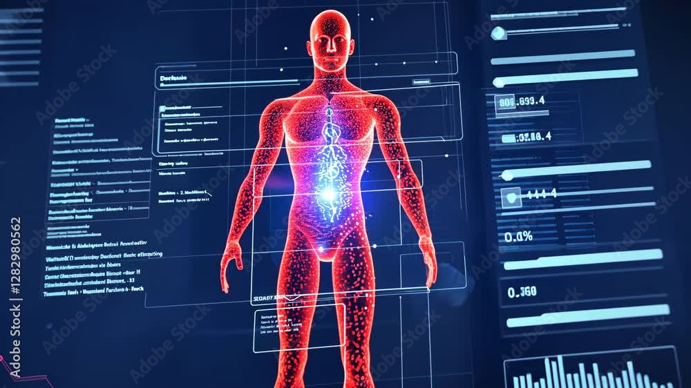 Digital Representation of Human Body with Highlighted Internal Organs ...