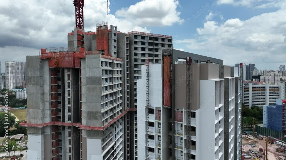 Residential public high rise HDB building under construction in ...