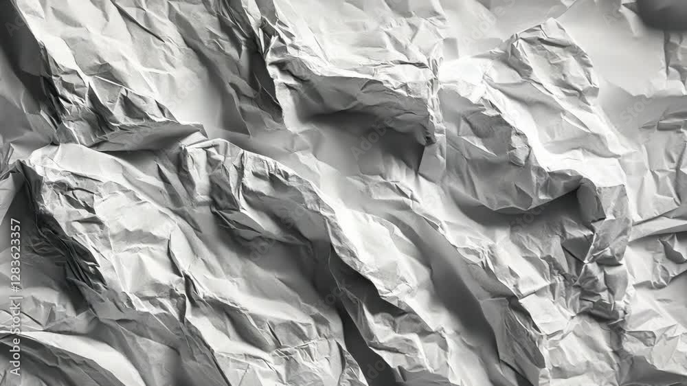 Crumpled White Paper Texture in Abstract Style Stock Video | Adobe Stock