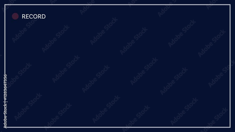 Video camera recording screen animation on a black screen background in ...