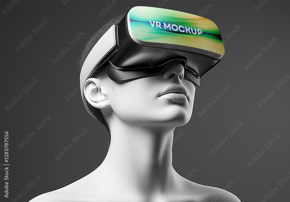 VR Headset Mockup with a Realistic Display, featuring a High-Quality ...