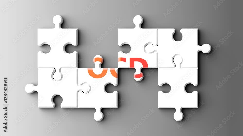 Ocd as a complex topic - pictured as word ocd on a puzzle pieces to ...