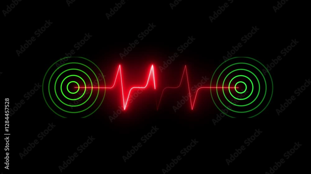 Earthquake seismic wave with silhouette of the world map . Animated ...