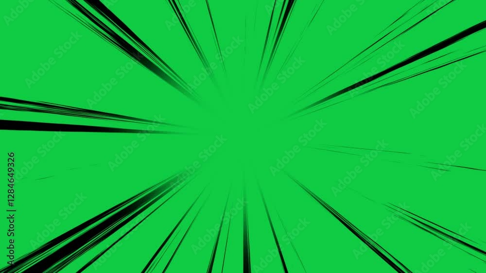 Radial speed lines animation on green screen for motion graphics ...