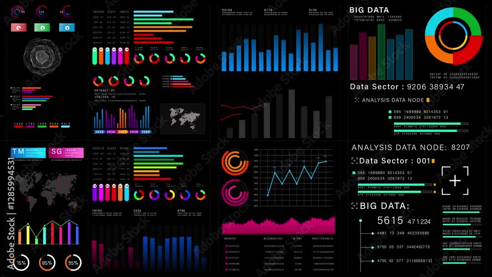 Modern digital dashboard with data visualization, analytics, charts ...