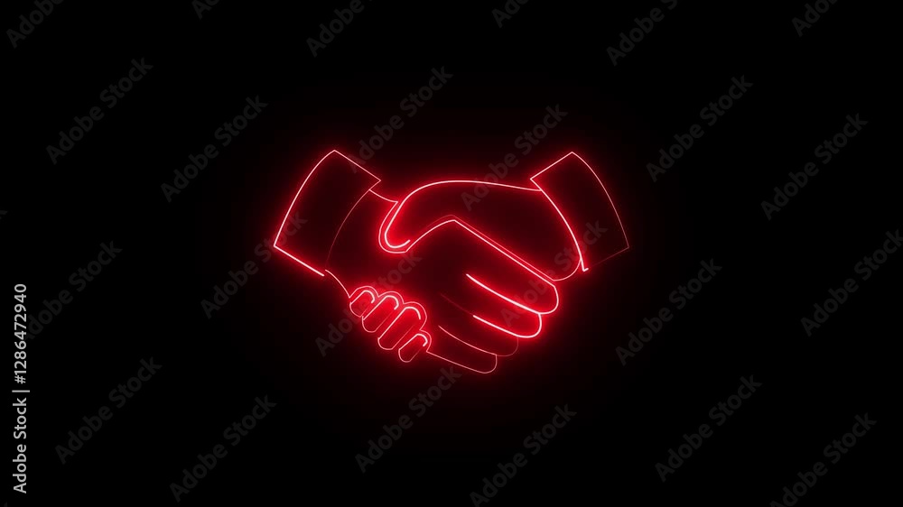 red color friendship color icon Neon Handshake Symbol of handshake ...